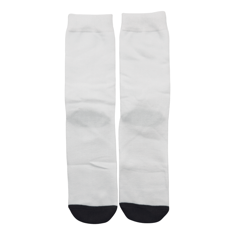 40cm White Polyester Socks ( Pair of 2 ) - Sublimation Express